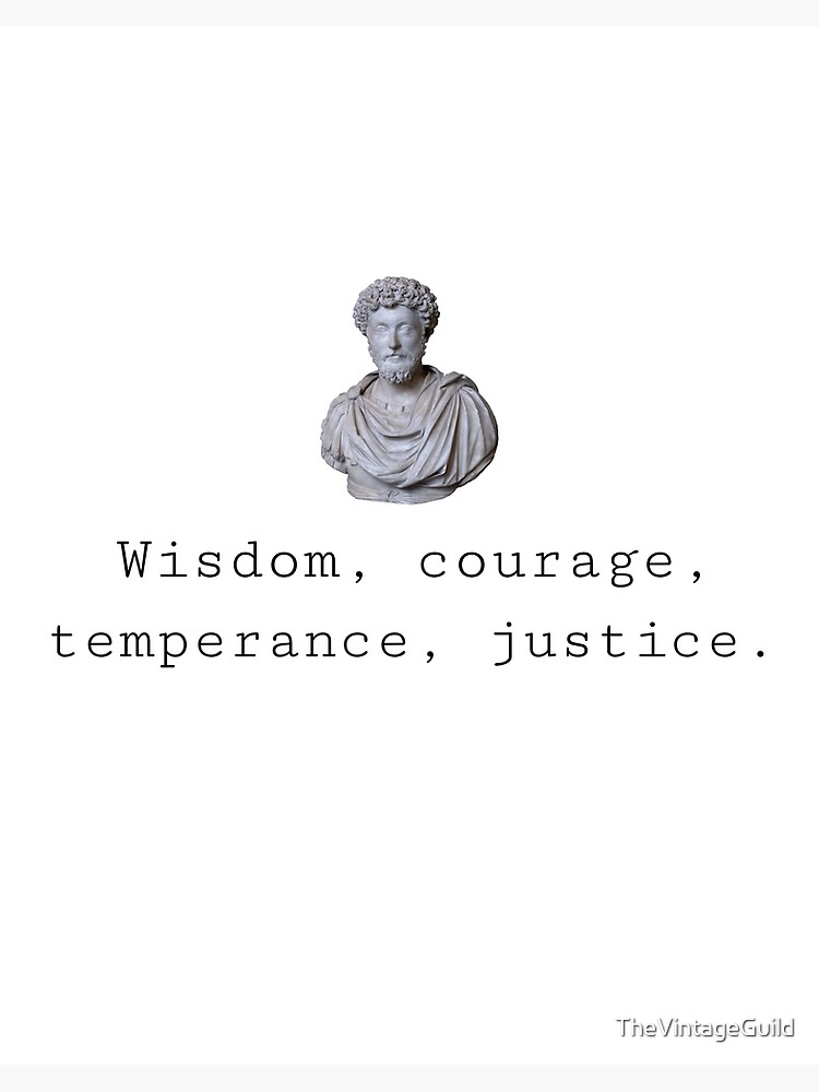 "Four Stoic Virtues - Wisdom, courage, temperance and justice" Art ...