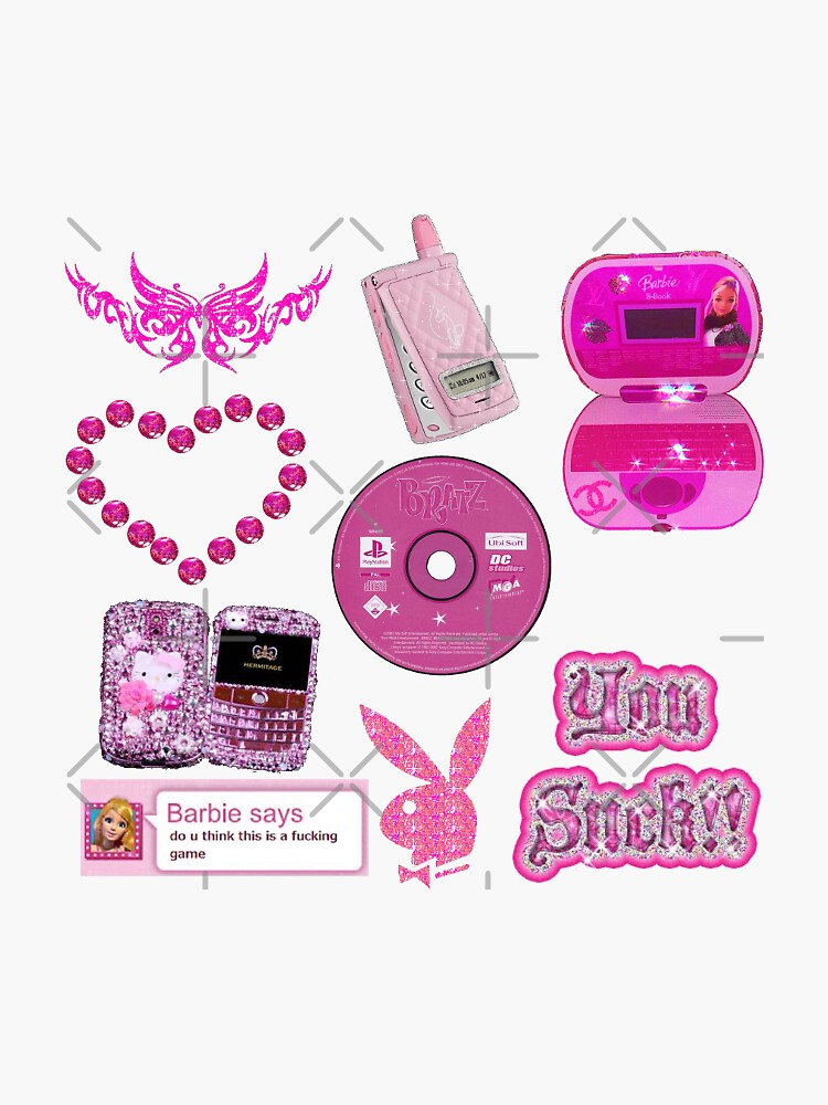 "pink y2k aesthetic" Sticker for Sale by cruzzell | Redbubble