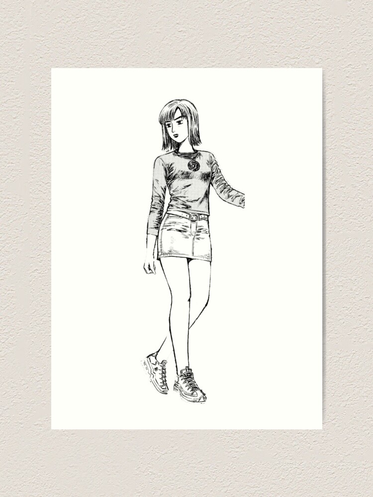 "Kyoko Iwase | 岩瀬 恭子 | Initial D | White" Art Print by SgtBlueFalcon ...