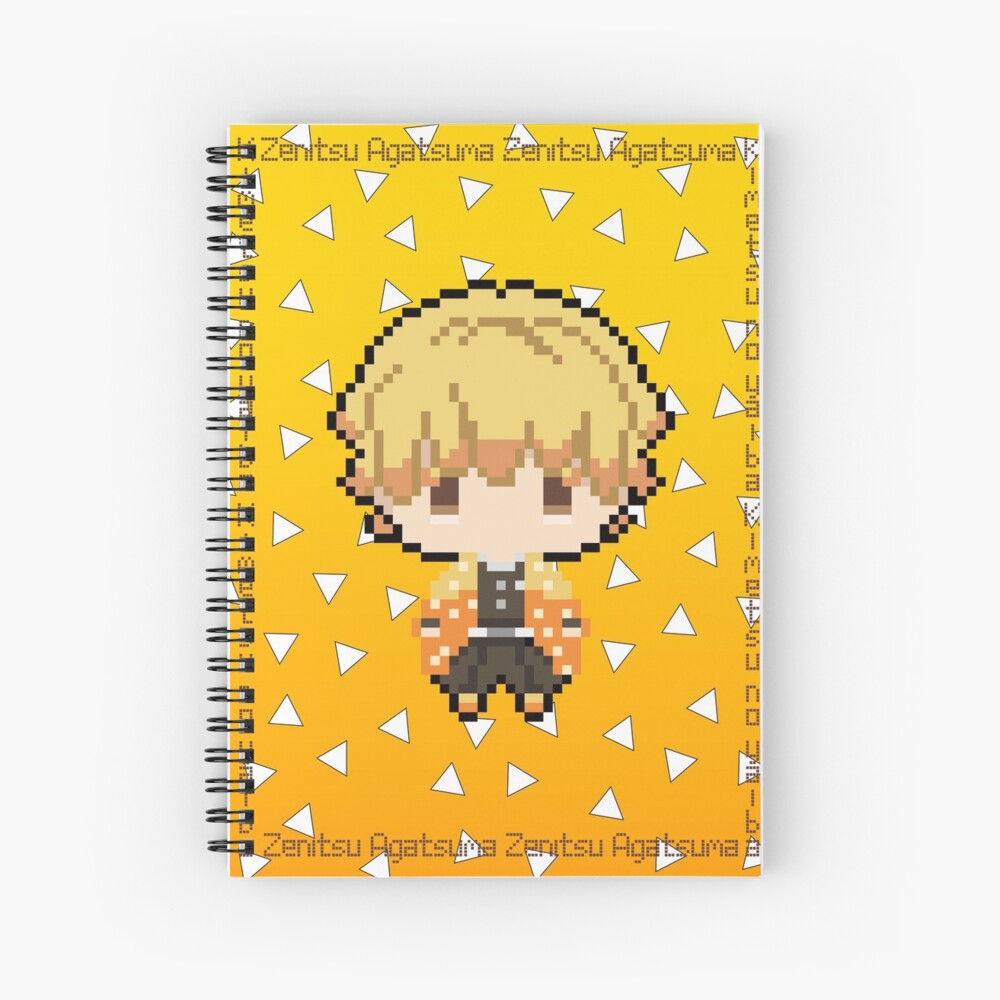 "Zenitsu Agatsuma Kimetsu No Yaiba Demon Slayer Pixel Art ver.2" Spiral ...