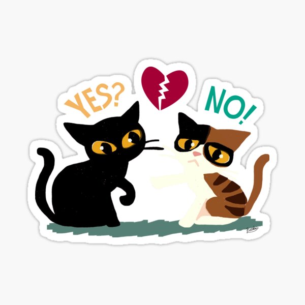 "Yes or no" Sticker for Sale by BATKEI | Redbubble