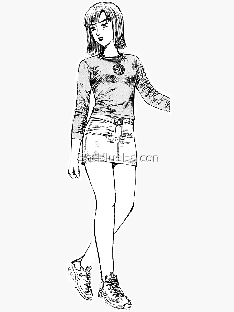 "Kyoko Iwase | 岩瀬 恭子 | Initial D | Black" Sticker for Sale by ...