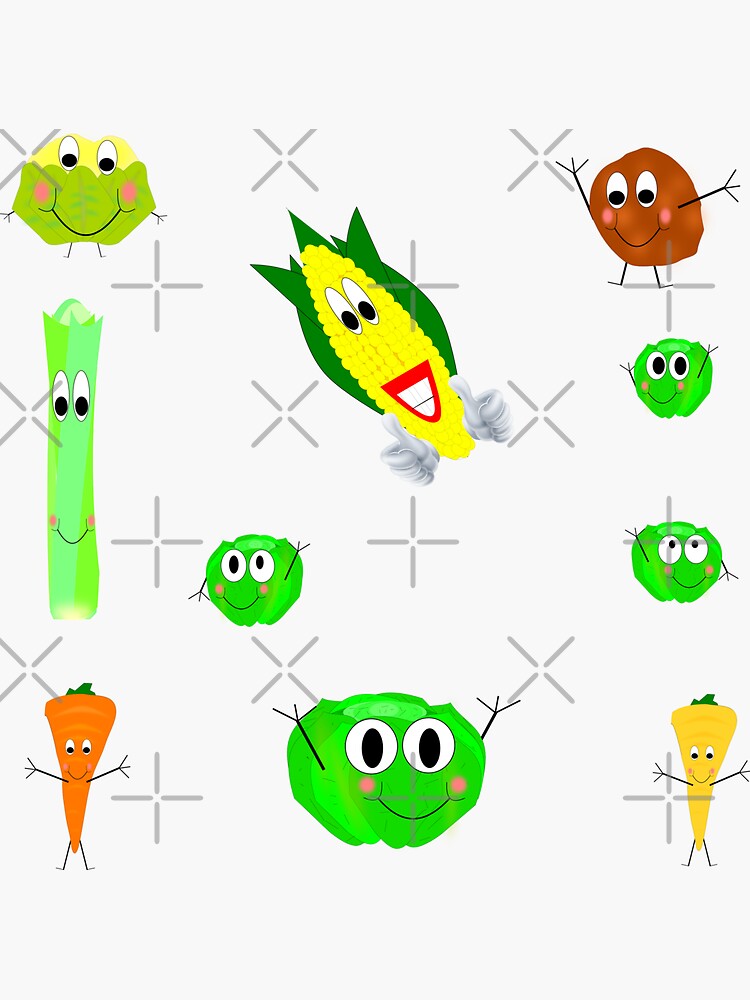 "Happy veg sticker pack" Sticker for Sale by hop2swing | Redbubble