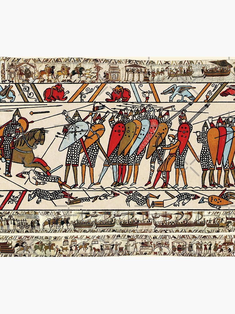"THE BAYEUX TAPESTRY ,BATTLE OF HASTINGS ,NORMAN KNIGHTS " Sticker for ...
