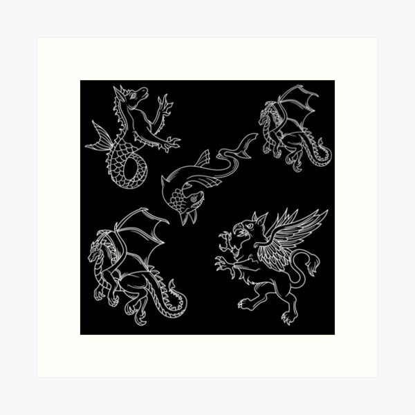 Prints Medieval Etching Style Fire Knight Art Print A5 Digital Prints ...