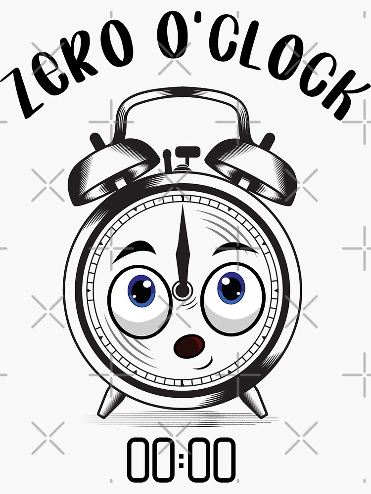 "Zero O'clock" Sticker for Sale by scrolla | Redbubble