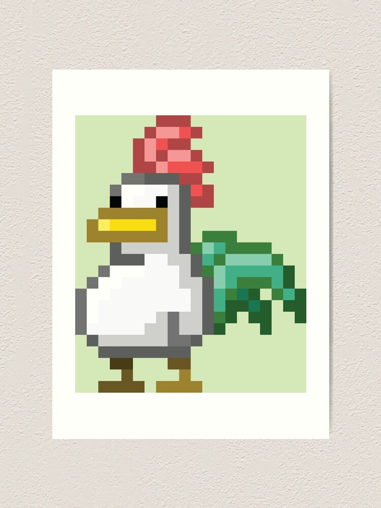 "Pixel Rooster" Art Print for Sale by calfrills | Redbubble