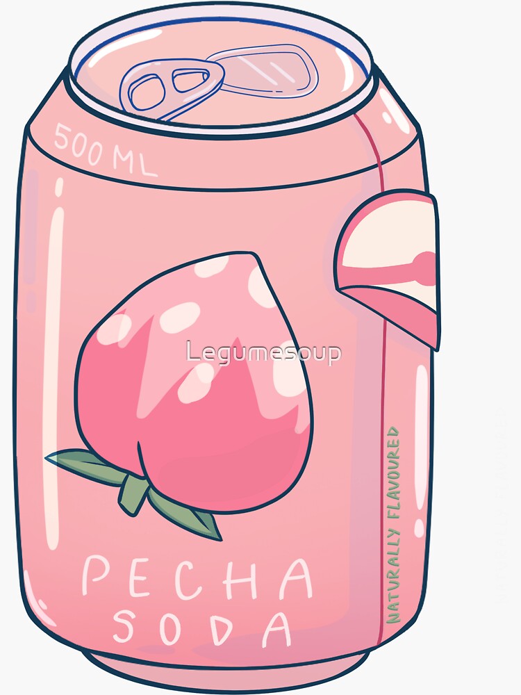 "Pecha Berry Soda " Sticker for Sale by Legumesoup | Redbubble