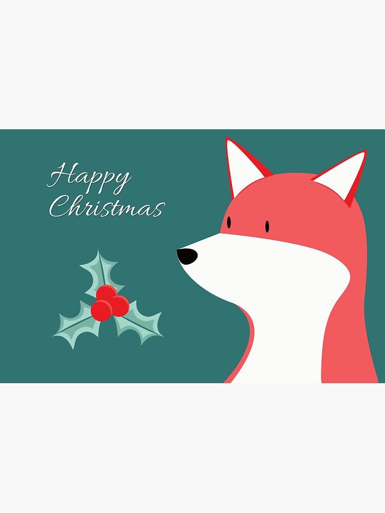 "Simply Christmas Fox" Sticker for Sale by sw-b | Redbubble