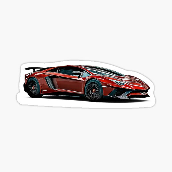 "Aventador SV Cartoon" Sticker for Sale by Auto-Prints | Redbubble