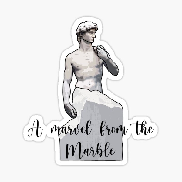 "A Marvel From The Marble" Sticker for Sale by beckahbrooks | Redbubble