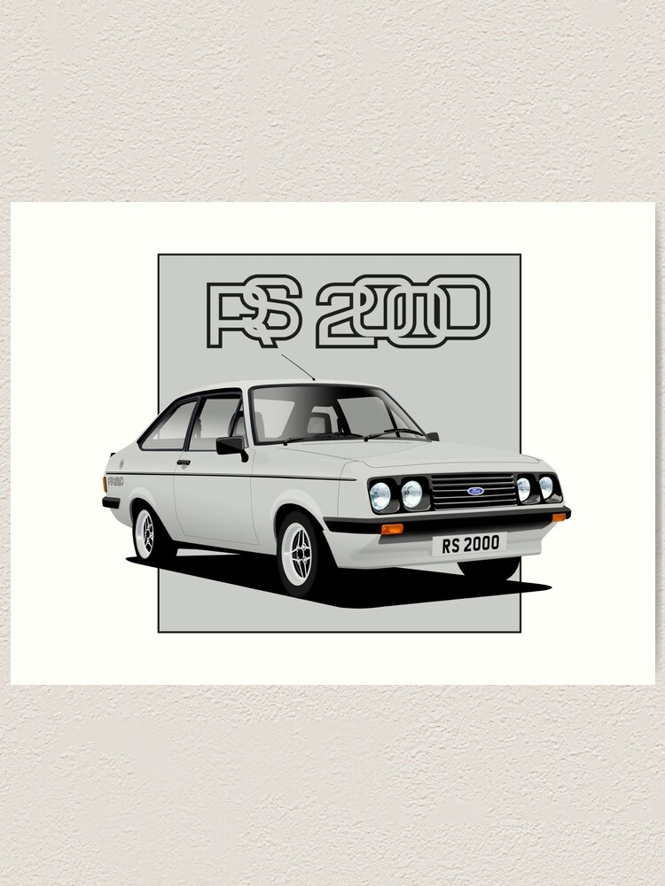 "Ford Escort Mk2 RS2000 Diamond White" Art Print for Sale by bocjohn ...