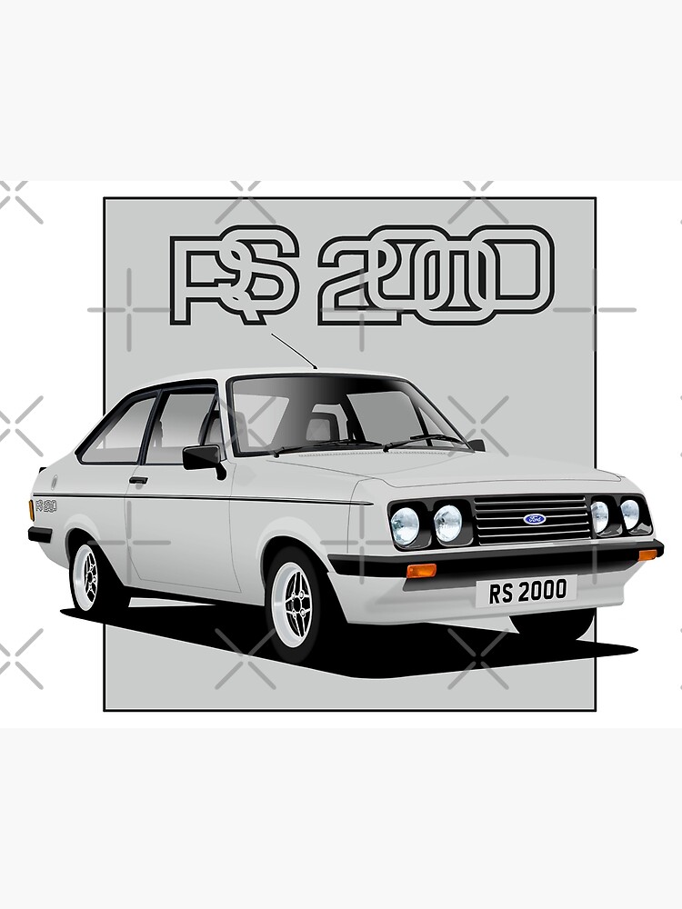 "Ford Escort Mk2 RS2000 Diamond White" Art Print for Sale by bocjohn ...