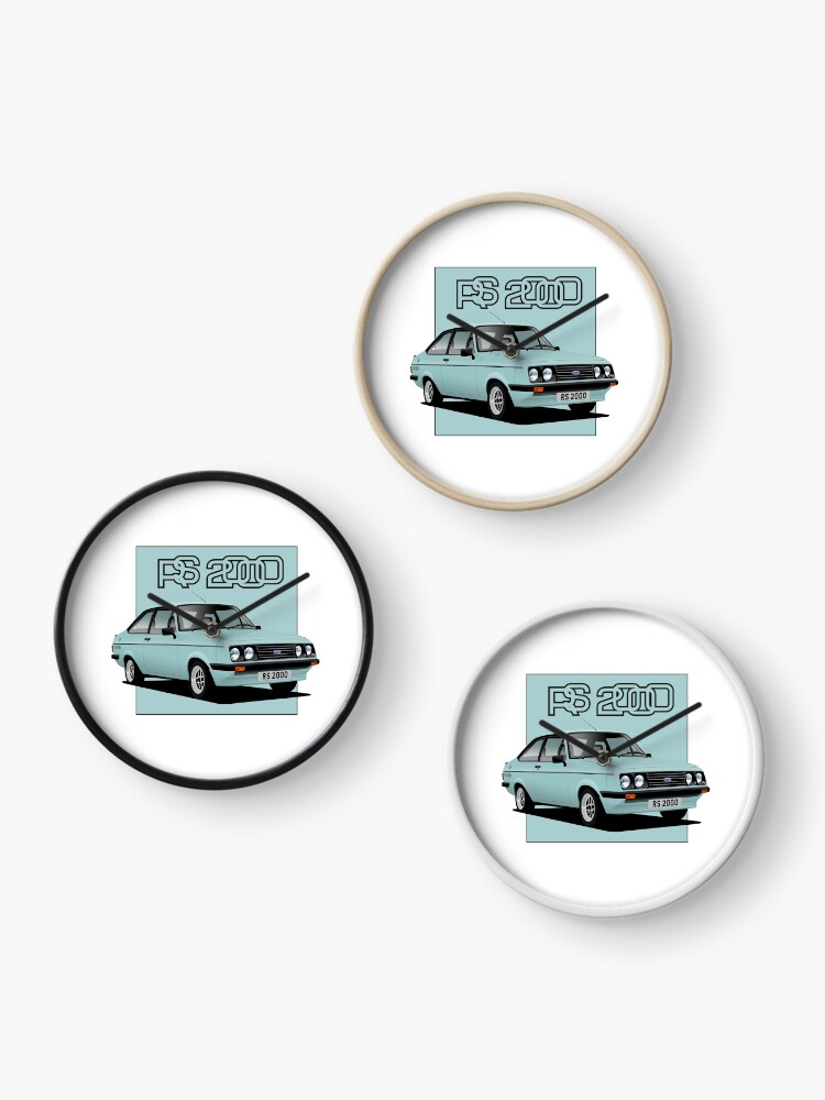 "Ford Escort Mk2 RS2000 Nordic Blue" Clock for Sale by bocjohn | Redbubble