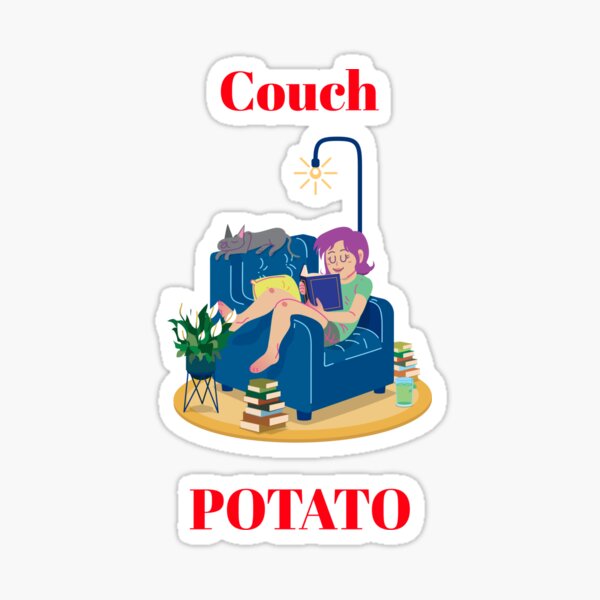 "Couch Potato" Sticker for Sale by LindsyShop | Redbubble
