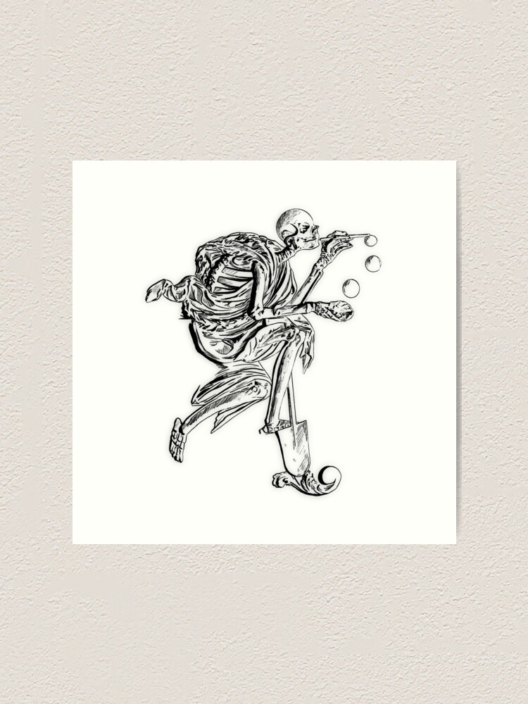 "Skeleton blowing bubbles" Art Print for Sale by anibex | Redbubble