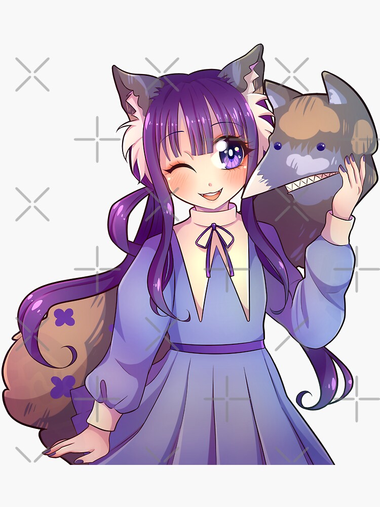 "Akane Aoi Wolf - KMH 応 援 部 AU of TBHK" Sticker for Sale by Nadi ...