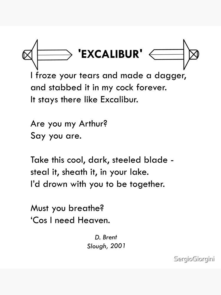 ""Excalibur" - Full Poem by David Brent - Simple Design Art - The ...