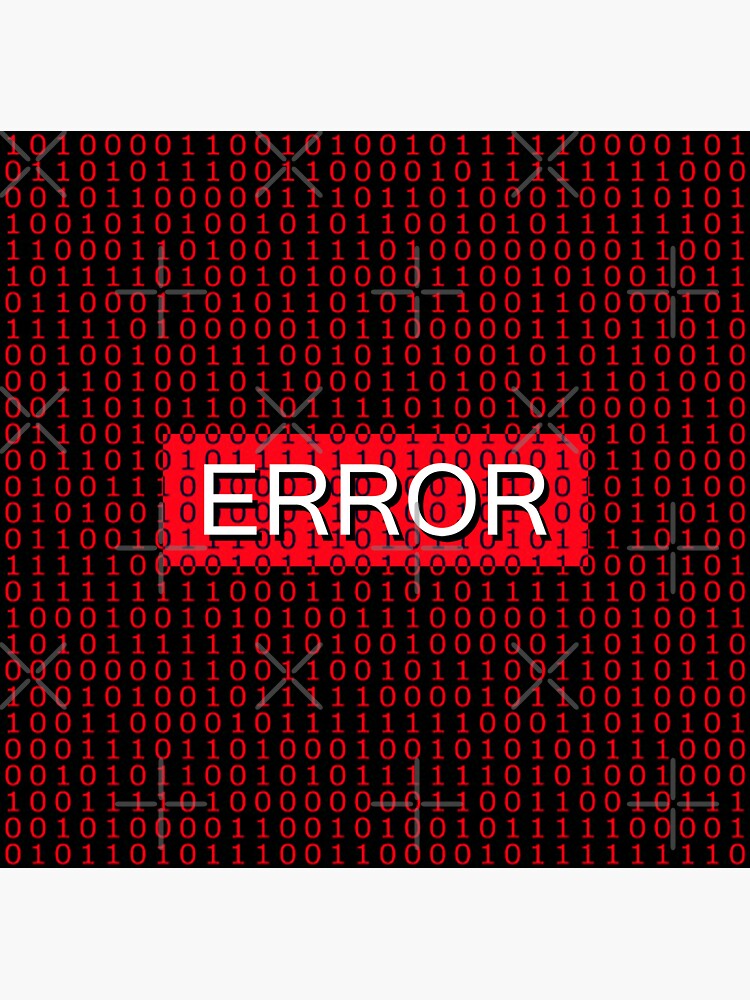 "Binary Code Error" Sticker for Sale by Tommy-Moore | Redbubble