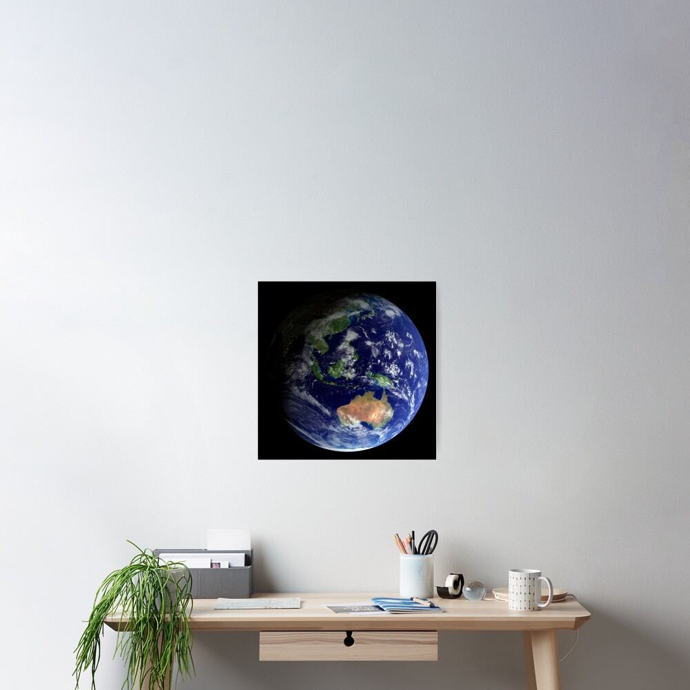 "Full Earth from space showing Australia" Poster for Sale by ...