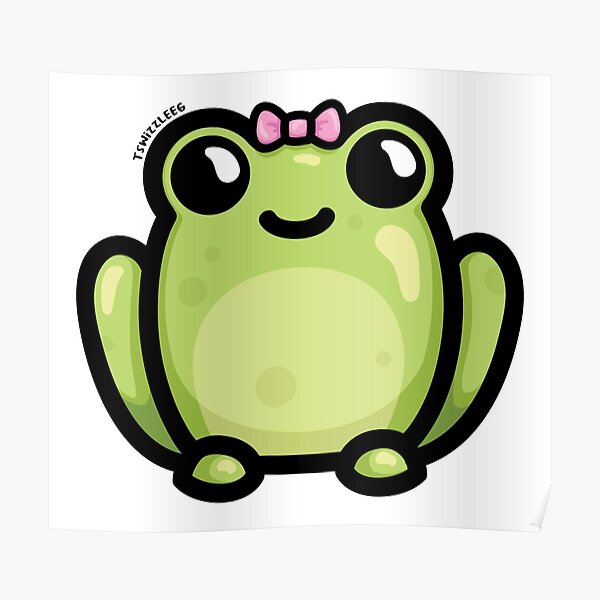 "Chonky Boi - Frog (Green With Pink Bow)" Poster by TswizzleEG | Redbubble