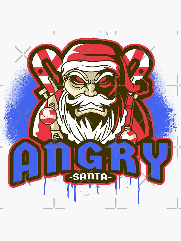 "ANGRY SANTA" Sticker for Sale by getemall | Redbubble