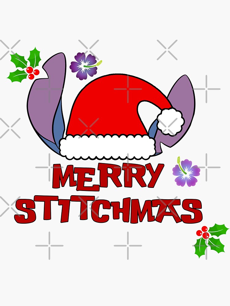"Merry Stitchmas" Sticker for Sale by Cat-Jen | Redbubble