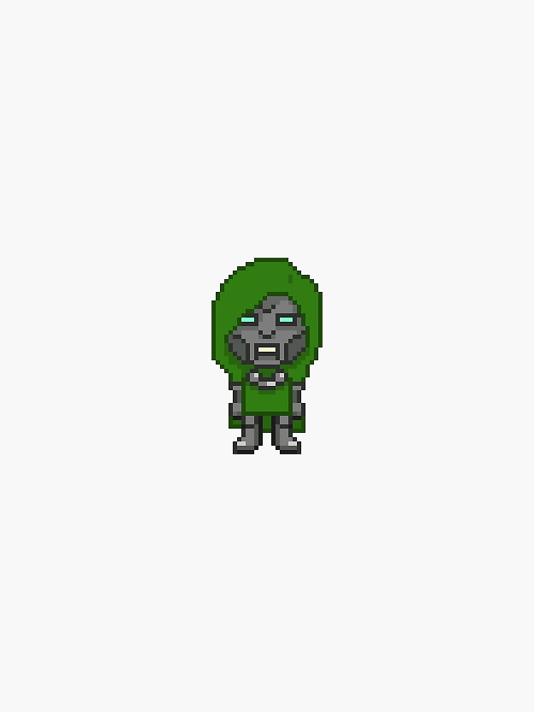 "Pixel Dr. DOOM" Sticker by LURKnz | Redbubble