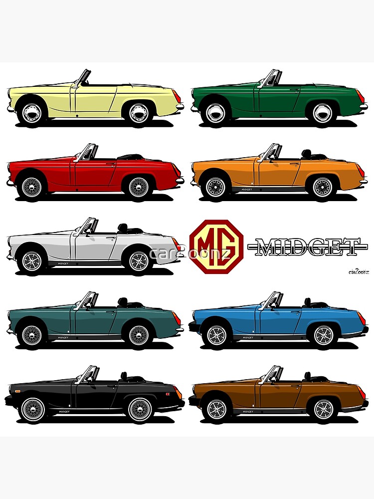 "MG Midget evolution" Poster by car2oonz | Redbubble