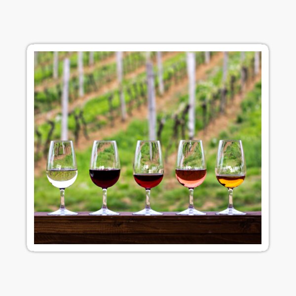 "Wine glasses - wine tasting in the vineyard" Sticker for Sale by ...