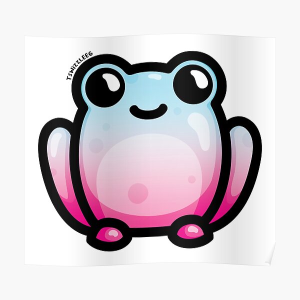 "Chonky Boi - Frog (Blue/Pink)" Poster for Sale by TswizzleEG | Redbubble