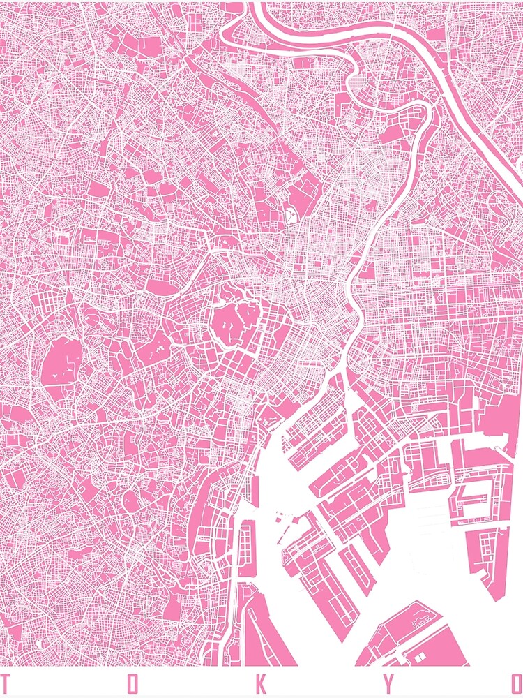 "Tokyo map pink" Poster for Sale by mapsart | Redbubble