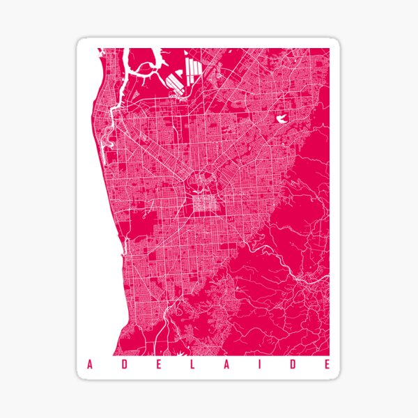 "Adelaide map raspberry" Sticker for Sale by mapsart | Redbubble