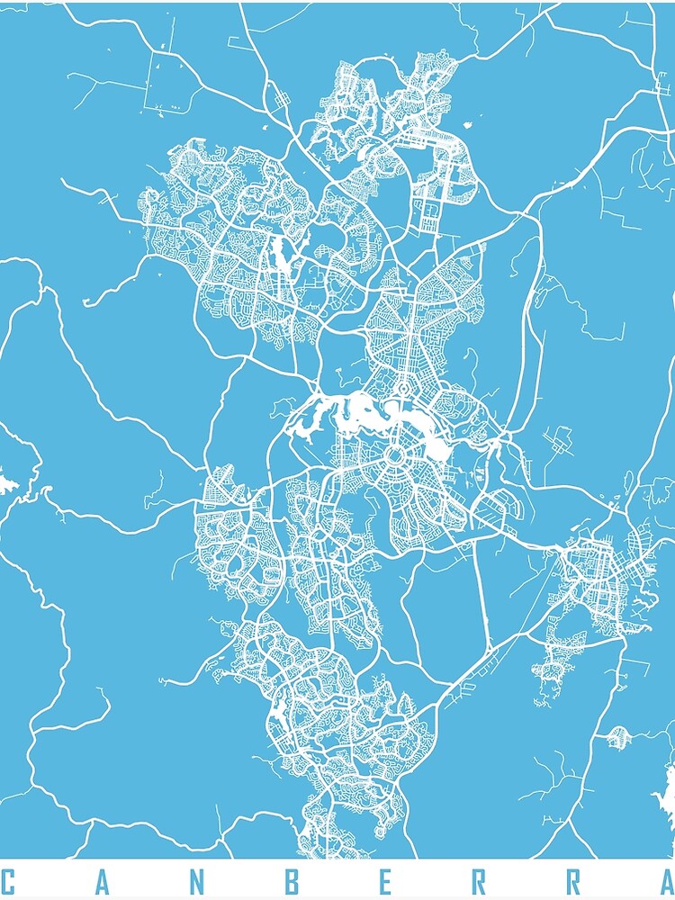 "Canberra map blue australia" Photographic Print by mapsart | Redbubble
