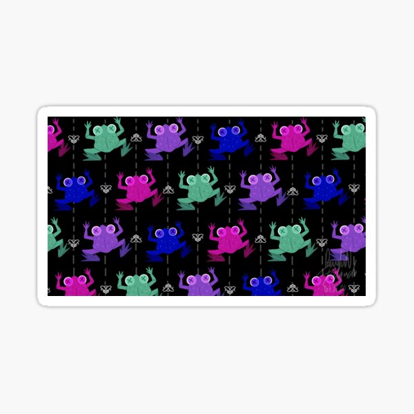 "Neon Frog Pattern Design" Sticker for Sale by PNDscrem | Redbubble