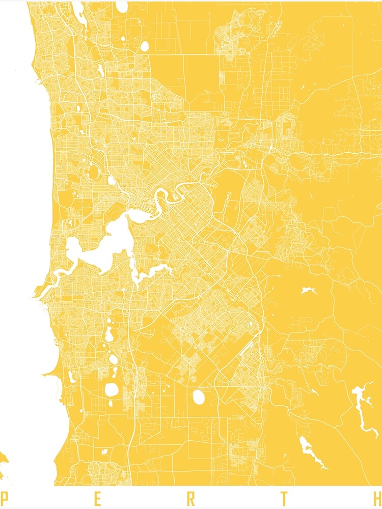 "Perth map yellow australia" Poster for Sale by mapsart | Redbubble