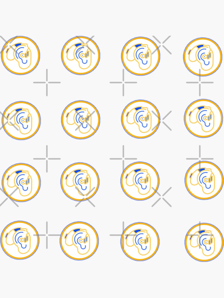 " Hearing impaired - Hearing aid x16 sticker pack " Sticker for Sale by ...