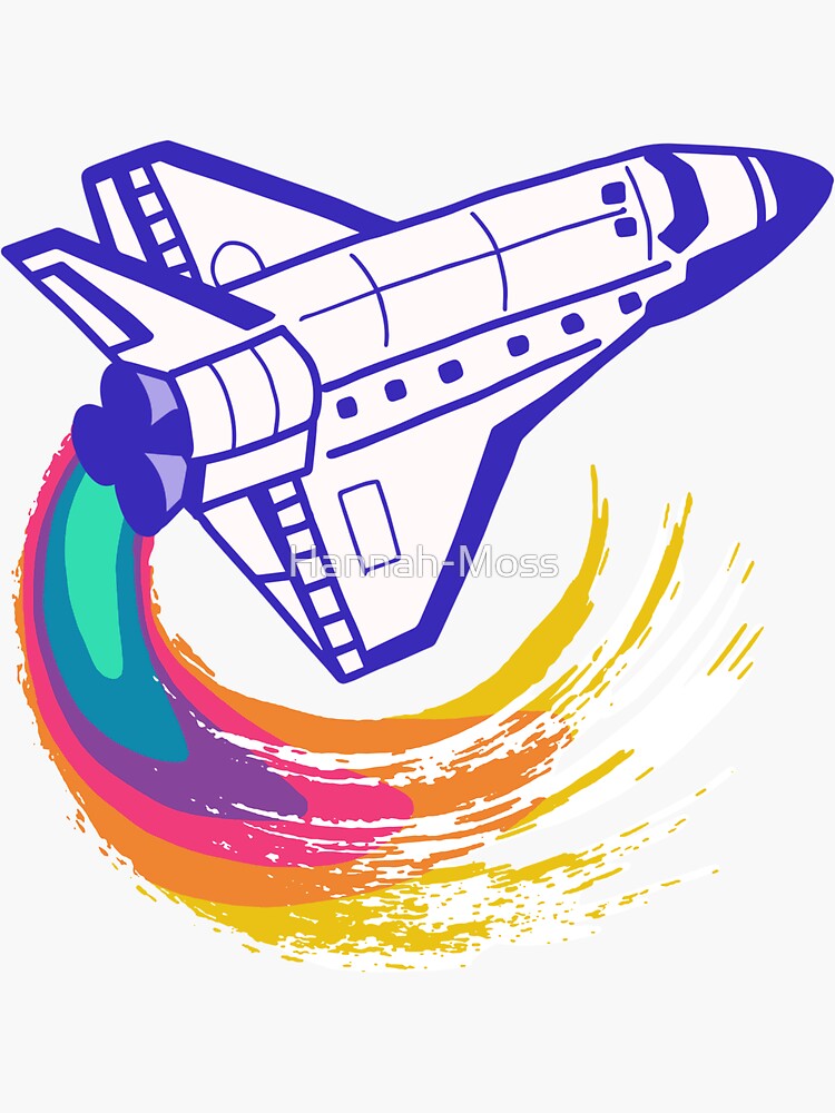 "Rainbow Space Shuttle" Sticker by Hannah-Moss | Redbubble
