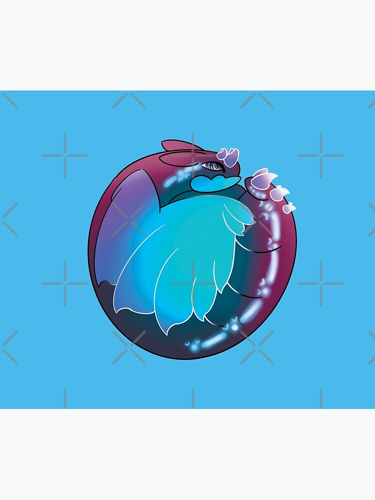 "Curled Dragon Blue Raspberry :: Dragons and Dinosaurs" Poster for Sale ...