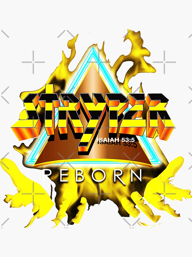 "stryper triangle logo christian rock band3 90art" Sticker by wlabro14 ...