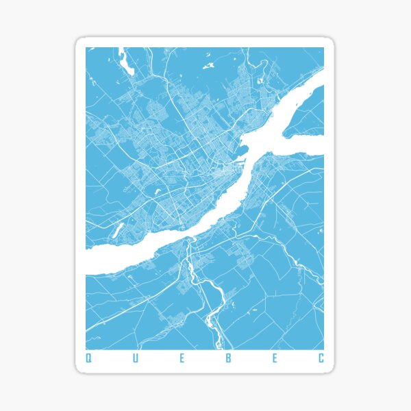 "Quebec map blue" Sticker by mapsart | Redbubble