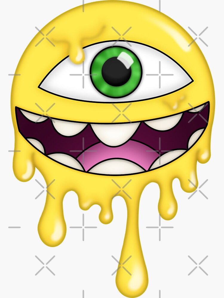 "Drippy Round Cyclops" Sticker for Sale by potatoegoat | Redbubble