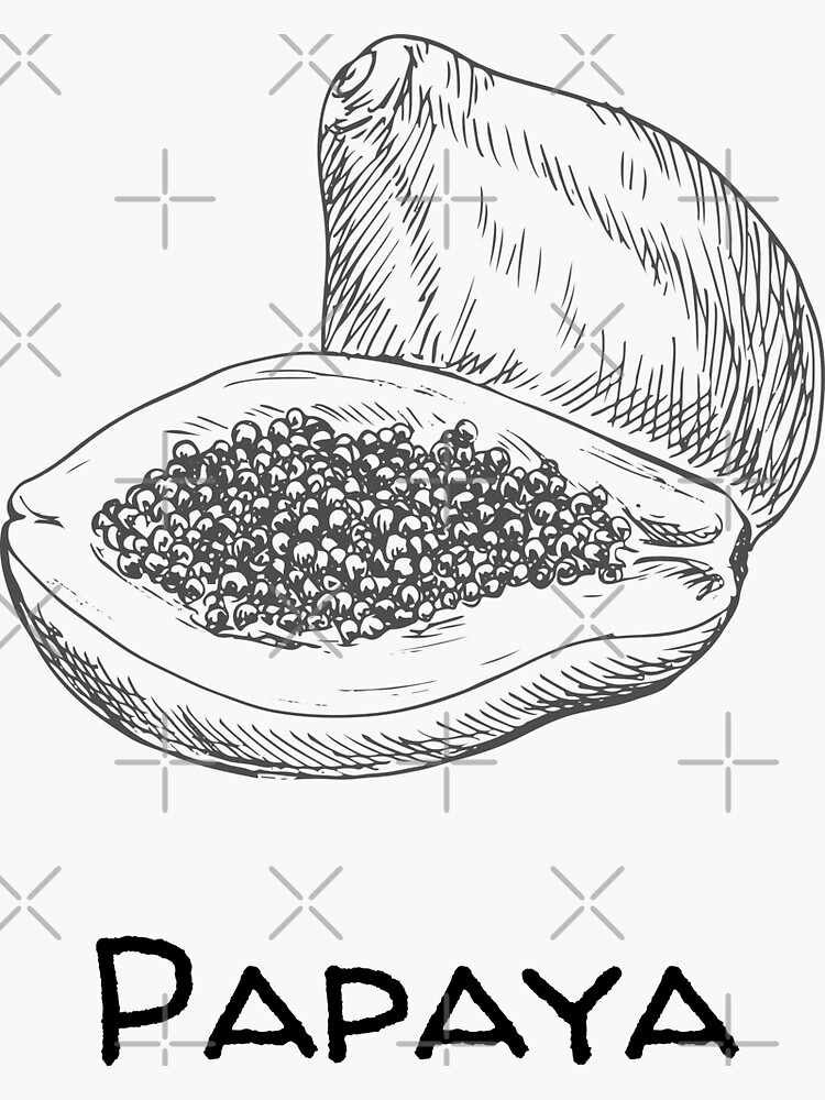 "Papaya Fruit - Label Series" Sticker for Sale by cuteCREEPshop | Redbubble
