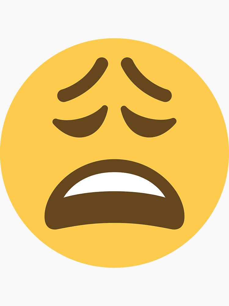 "Weary Face" Sticker by Stitchmoji | Redbubble
