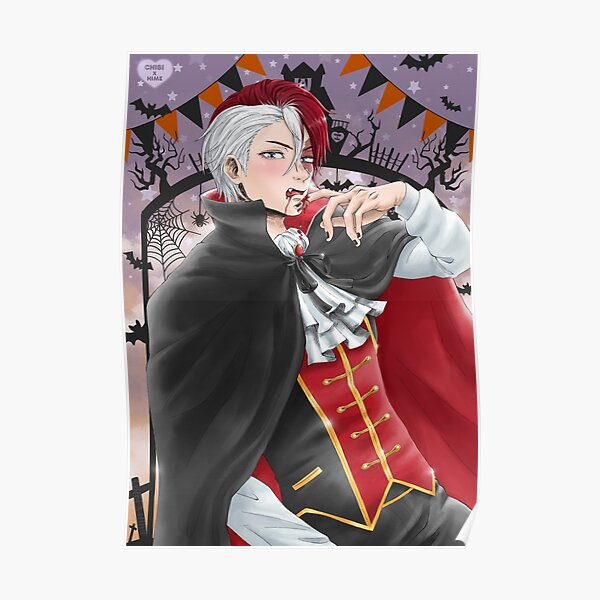 "Vampire Shoto Todoroki" Poster for Sale by chibixhime | Redbubble