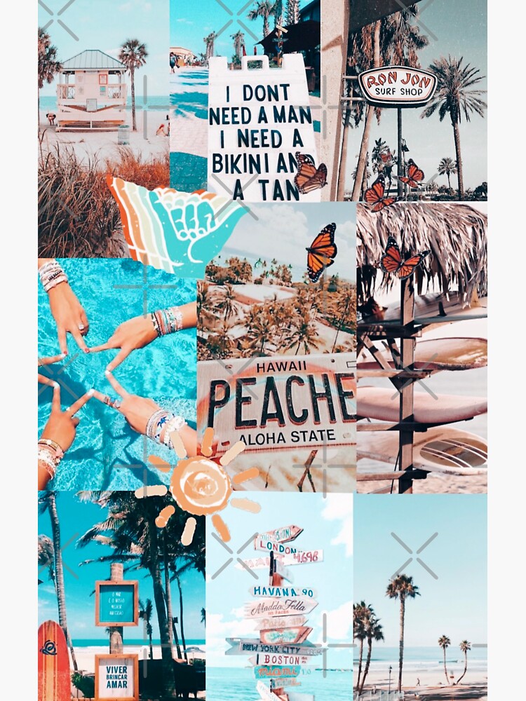 "Beachy/Vsco Collage" Sticker for Sale by createdbymia | Redbubble