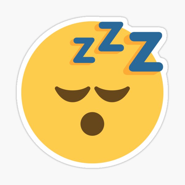 "Sleeping Face" Sticker for Sale by Stitchmoji | Redbubble