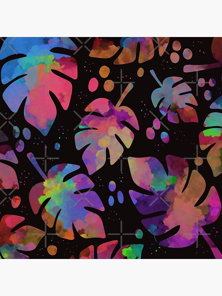 "Rainbow Tropical Leaves" Poster by WalkerColors | Redbubble