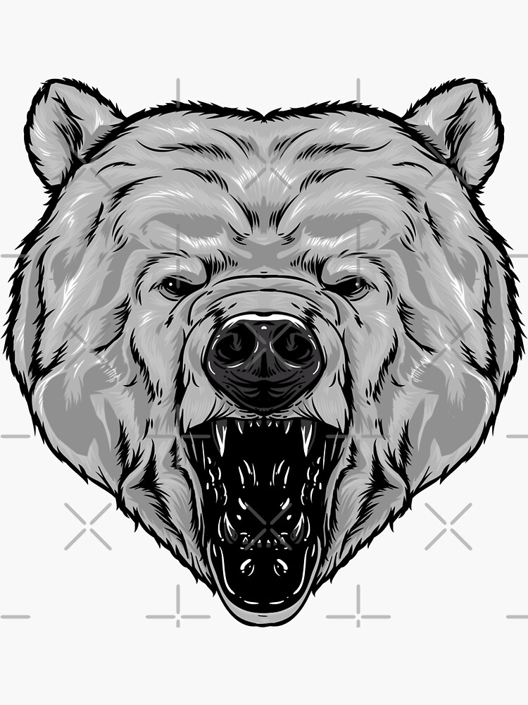 "Angry Bear" Sticker by liftdesign | Redbubble