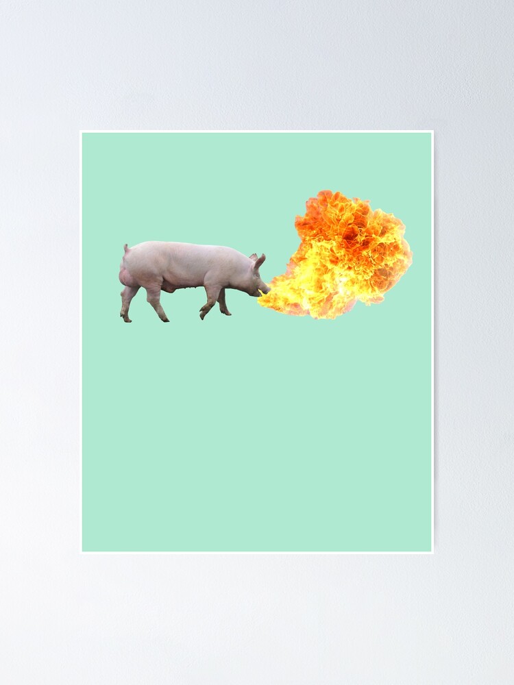 "Fire Breathing Pig" Poster by DLPemberton | Redbubble